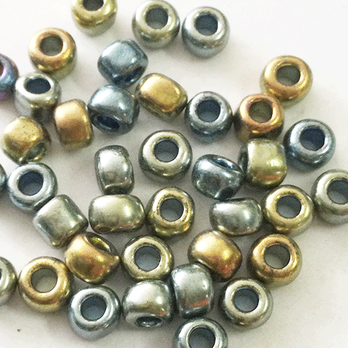 3/0 Toho Seed Beads - Galvanized Blue Gold - 18-19gm | 3/0 Toho Seed ...