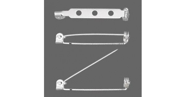 1.25" (30mm) Silver Plated Locking Bar Pinbacks - Pack of 5 | Brooches ...