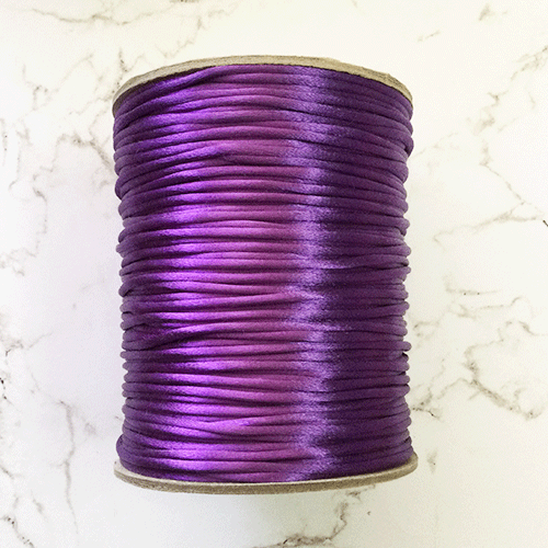 3mm Satin Rattail Cord - Purple | 3mm Satin Rat Tail Cord | Over the ...