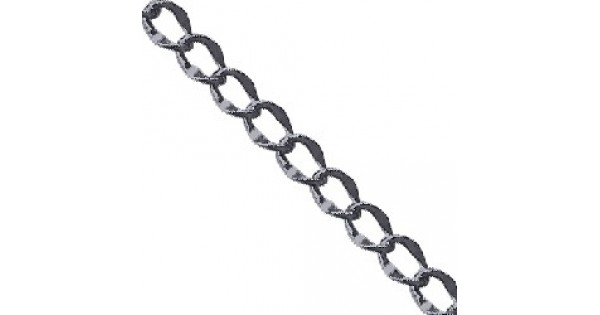 3.5mm Hammered Gunmetal Plated Curb Chain | BASE METAL CHAIN | Over the ...
