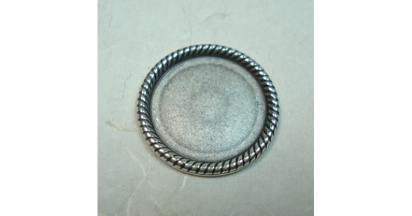 18mm Rope Edge Round Bezel Frame - Sterling Plated - Pack of 4 | Bezels ...