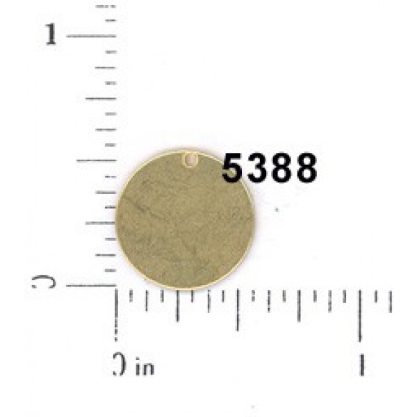 15mm Blank Round Raw 24ga Brass Disc w/Hole - Pack of 10 | Base Metal ...