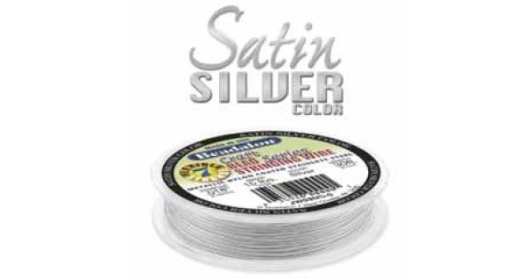 .012" 7 Strand Beadalon Satin Silver Beading Wire - 100ft | Beadalon Bea...