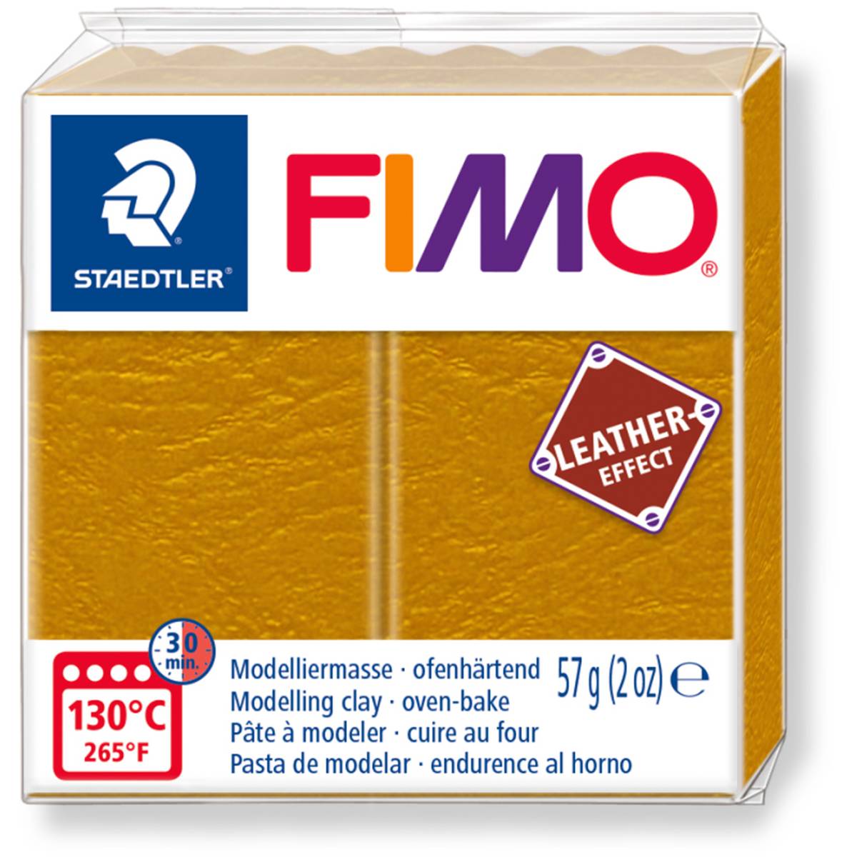 Fimo Leather Effect Polymer Clay - Ochre - 57gm | Fimo Leather Effect ...