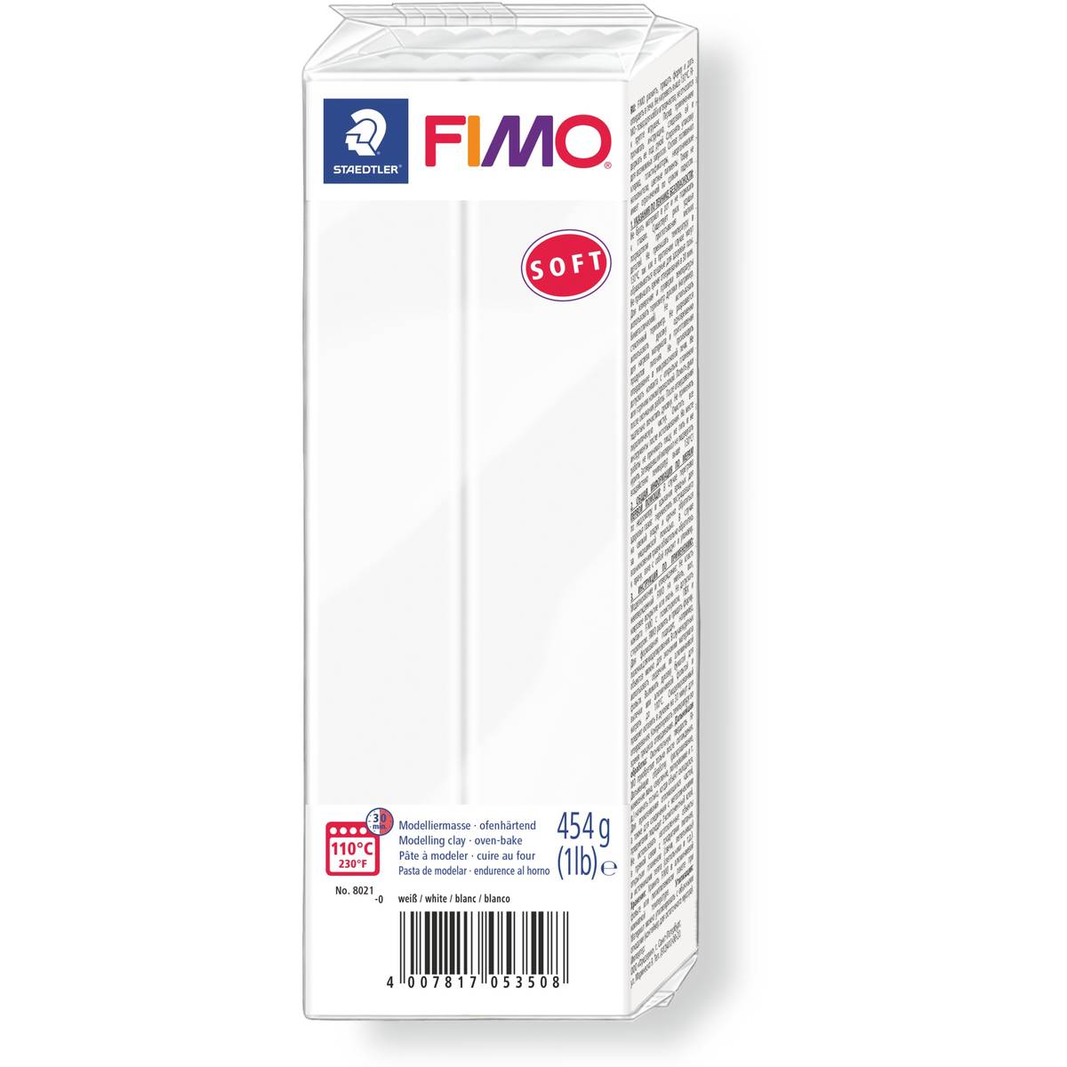 Staedtler Fimo Soft Polymer Clay 454g - White | Fimo Soft | Over the ...