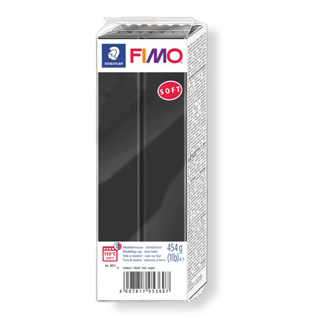 Staedtler Fimo Soft Polymer Clay 454g - Black | Fimo Soft | Over the ...