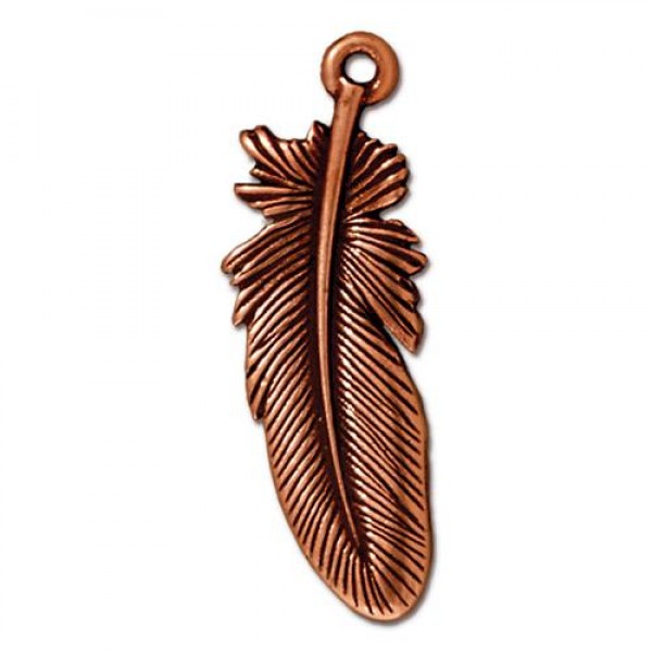 30mm TierraCast Feather Charm - Antique Copper | Animals, Birds ...