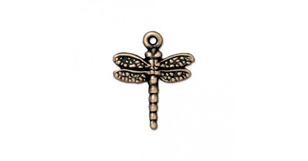 20mm TierraCast Dragonfly Charm - Brass Oxide | Animals, Birds, Insect ...