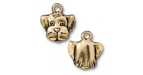 16mm TierraCast Spot the Dog Charm - Antique Gold | Animals, Birds ...