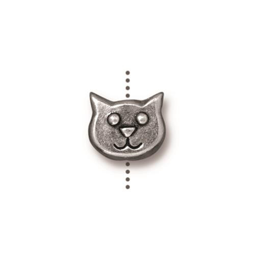 8x6mm TierraCast Cat Face Bead - Antique Pewter | ANIMALS, BIRDS ...
