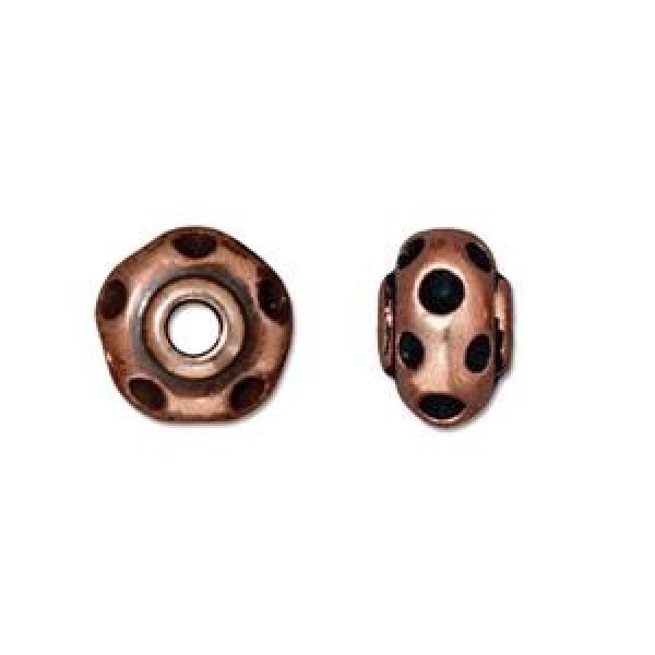 10mm TierraCast Divot Large Hole Bead - Ant Copper Plated | TIERRACAST ...