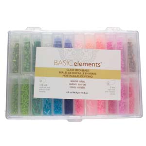 Beadsmith Basic Elements - Glass Seed Bead Assortment Kit - 24 vials in ...