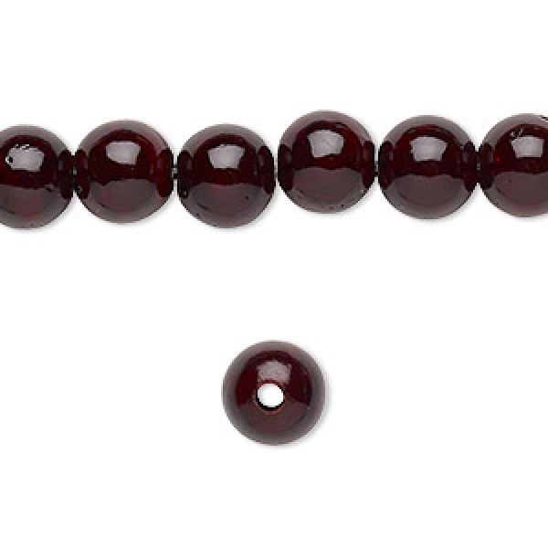 8mm Dark Red Riverstone Quartz Large Gemstone Beads - Strand | Gemstone ...