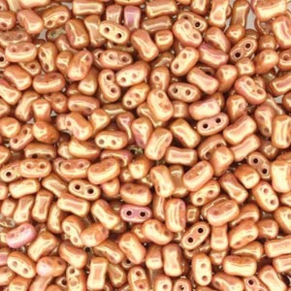 Czech BI-BO 5.5x2.8mm Beads - Red Lustre - 23gm | Czech 2+ Hole Beads ...