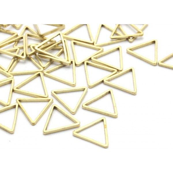 9mm Raw Brass Triangle Link Connectors - Pack of 20 | Geometric + Ring ...