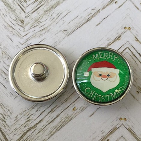 20mm Noosa Style Santa Merry Christmas Snap Chunks | Art Glass Snap ...