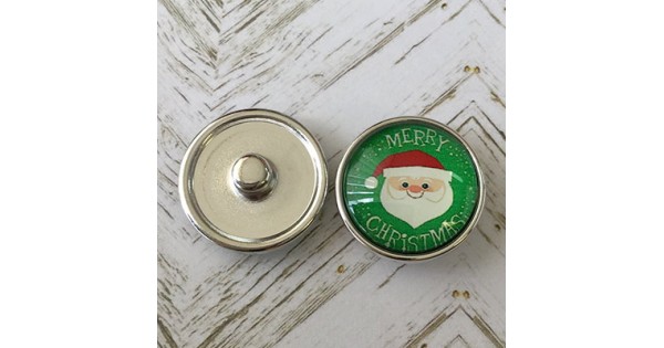 20mm Noosa Style Santa Merry Christmas Snap Chunks | Art Glass Snap ...