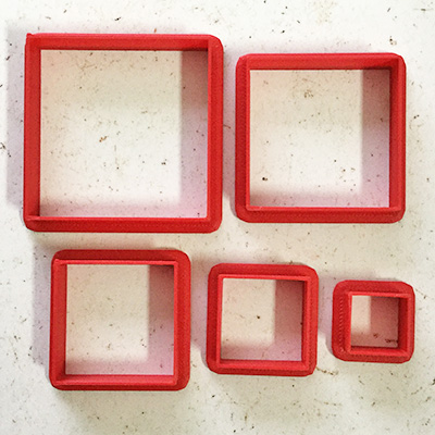 Set of 5 Polymer Clay Cutters - Square | Shape Cutters | Over the Rainbow