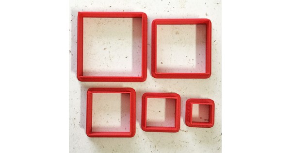 Set of 5 Polymer Clay Cutters - Square | Shape Cutters | Over the Rainbow