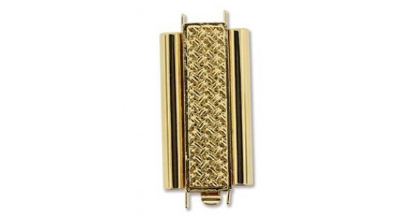 10x24mm Gold Plated Beadslide Cross Hatch Clasp - Each | Beadslide ...