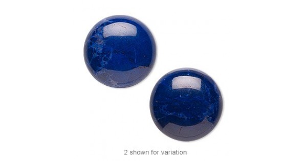 20mm Howlite Lapis Blue Round Cabochons - Each | Gemstone Cabochons ...