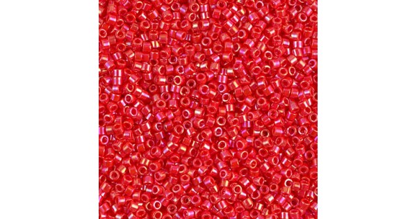 11/0 Delica Seed Beads - Opaque Light Siam AB | 11/0 Miyuki Delicas ...