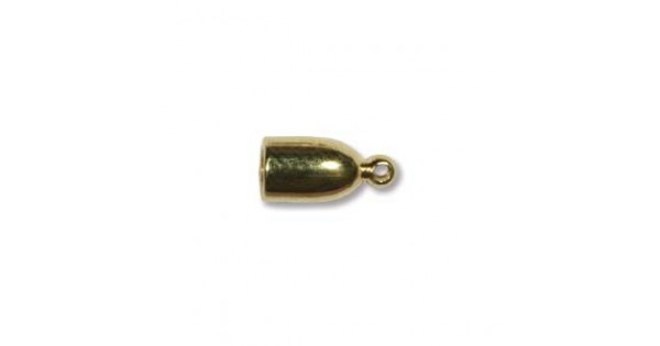 3mm Beadsmith Bullet End Cap w/Loop - Gold Plate - Per 2 Pair | Base ...