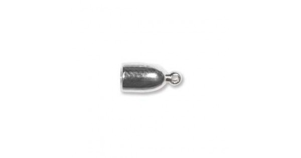 3mm Beadsmith Bullet End Cap with Loop - Silver Plate - Per Pair | Base ...