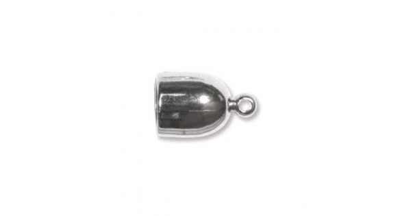 12x7mm (6mm ID) Beadsmith Bullet End Caps with Loop - Silver Plate ...