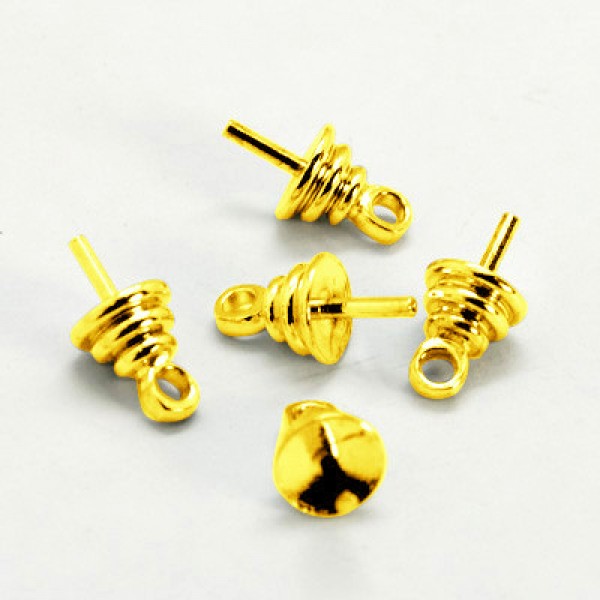 9.5mm Gold Plated Glue-in Loop Bails - Pack of 10 | Base Metal Bails ...