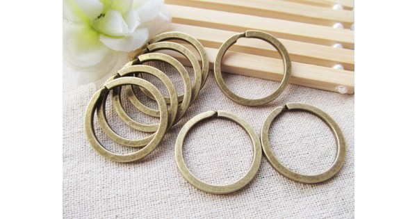 30mm Antique Bronze Quality Plated Flat Profile Split Rings - Each ...