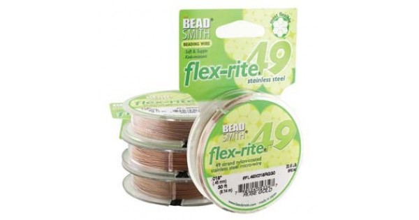 .014" 49st Flexrite Beading Wire - Rose Gold - 30ft | Flex Rite Beading ...