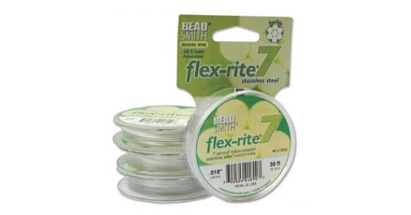 .018" 7st Flexrite Pearl Silver Beading Wire - 30ft (9.2m) | Flex Rite B...