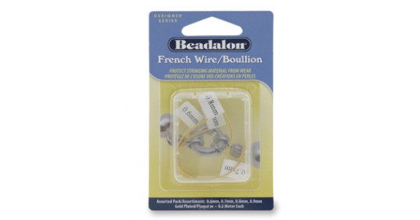 Beadalon French Wire (Gimp) - Assorted Pack of 4 sizes - Gold Plated ...