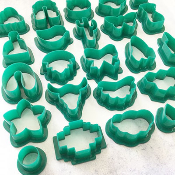 25pc Set of Polymer Clay Earring Drop Cutters - Green - 13mm-35mm ...