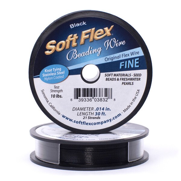 .014" Soft Flex Beading Wire - Black - 30ft (9.1m) | Soft Flex + Soft To...
