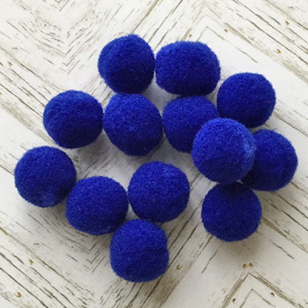 15mm Plush Pom Poms - Royal Blue | POM POMS | Over the Rainbow