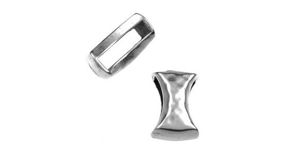 13x9mm(10x2mmID)Silver Hammered Bowtie Leather Slider | LEATHER SLIDERS ...