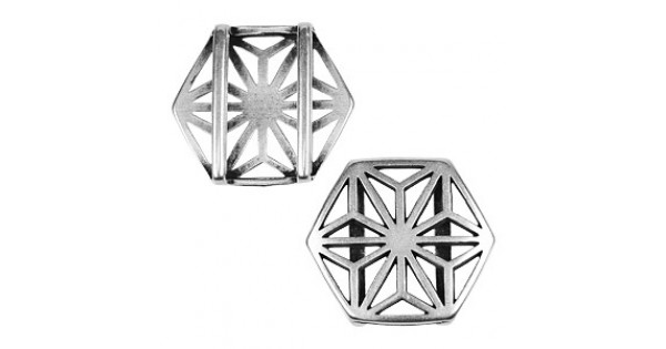 20mm Flat Leather Geometric Mandala Ant Silver Slider | Leather Sliders ...