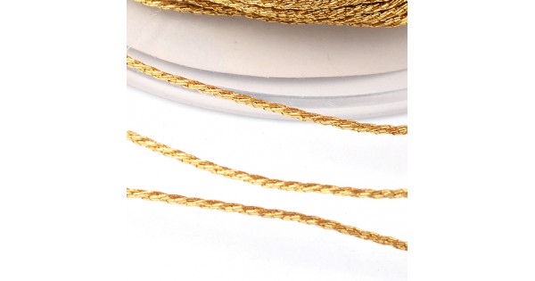 1mm Gold 12 Ply Metallic Gold Synthetic Cord - 50m roll | Brazilian ...