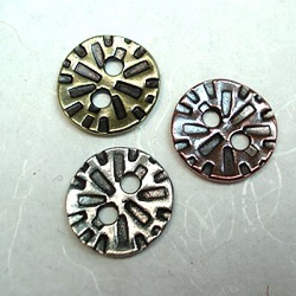 15mm Round Radiant Button - Precious Metal Plated | Buttons | Over the ...