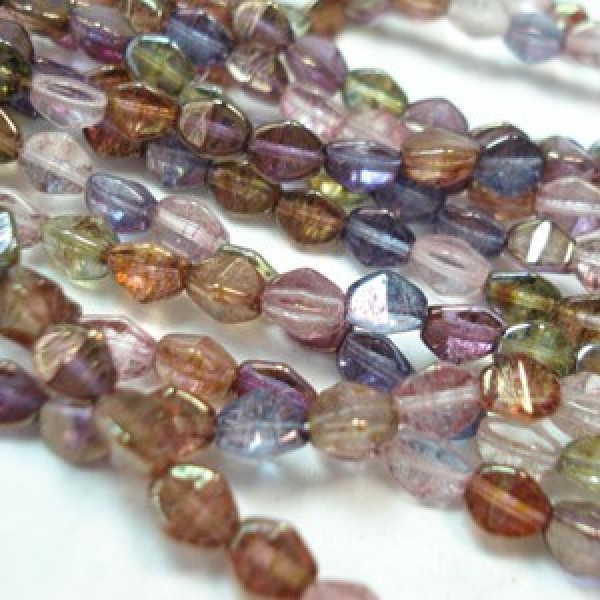 5x7mm Czech Pinch Beads - Luster Mix - Pack of 50 | Czech Pressed Glass ...