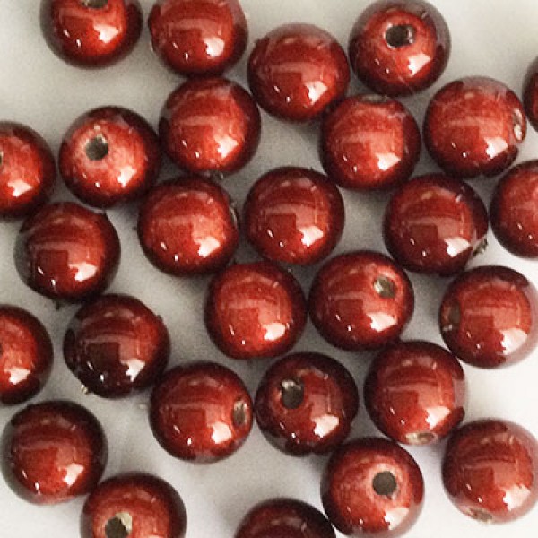 8mm Dark Red Japanese Miracle Beads - Pack of 10 | Miracle Beads | Over ...