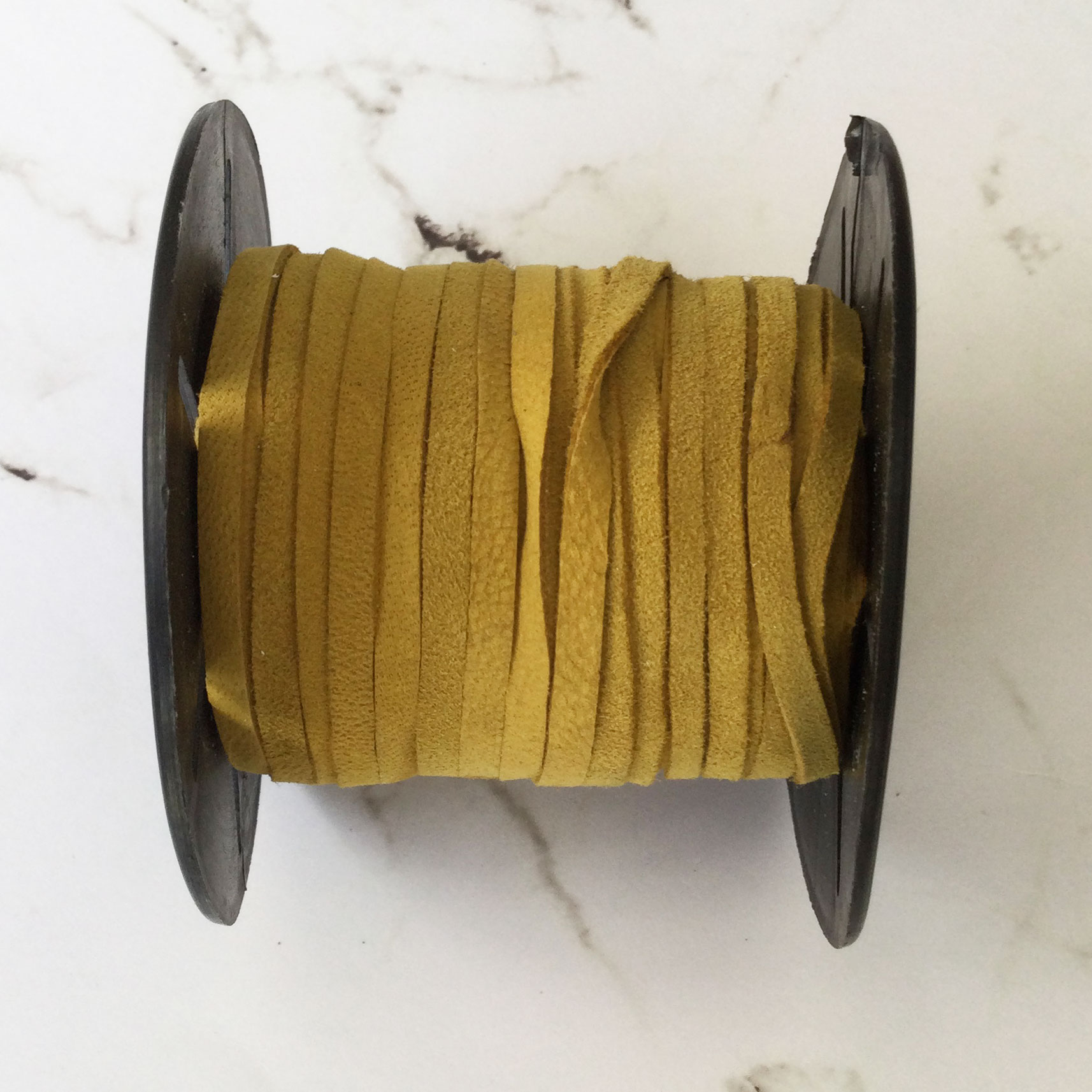 3mm Split Suede Leather Lace - Ochre/Mustard | Flat Suede + Split Suede ...