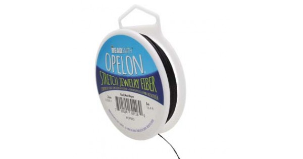.7mm Beadsmith Opelon Stretch Jewellery Fibre - Black - 5m | Opelon ...