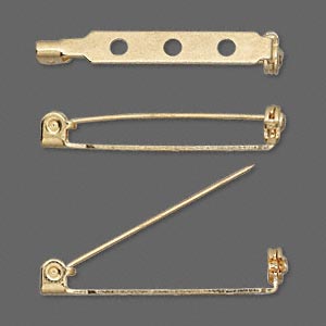 1.25" (30mm) Gold Plated Steel Locking Bar Pinbacks - Pack of 5 | Brooc...
