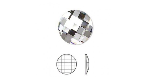 20mm Swarovski 2035 Round Chessboard - Crystal - Each | Flatback Crystals | O...