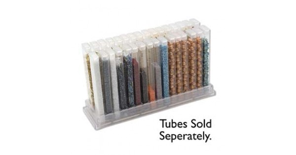 Bead Pavilion Acrylic Rectangle Seed Bead Tube Organiser - 32 slots ...