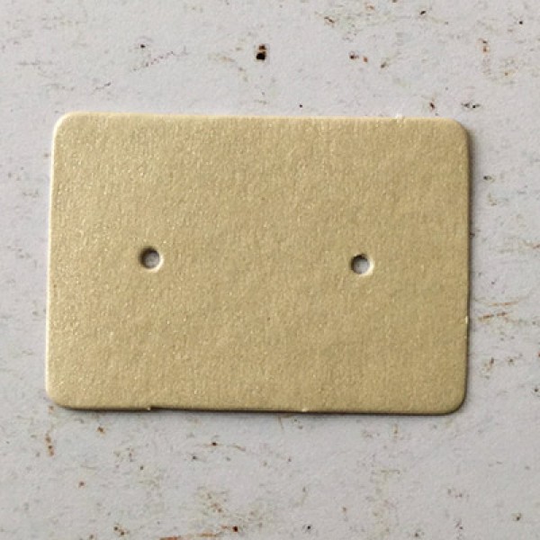 2.5x3.5cm Kraft Paper Ear Stud Cards - Cream Pearl - Pack of 50 ...