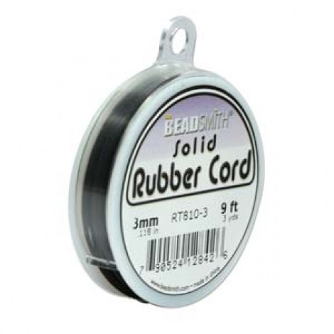 1.5m Black Solid Rubber (Buna) Cord - Per 5 metres | Latex Free Rubber ...